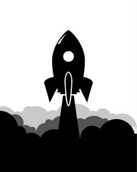 3d rocket space ship launch background realistic Vector Image