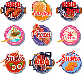 Junk food sticker good for print design Royalty Free Vector