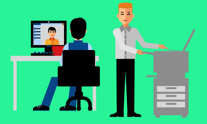 Business people workplace set in different pose Vector Image