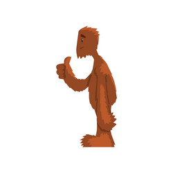 Funny friendly bigfoot cartoon character Vector Image