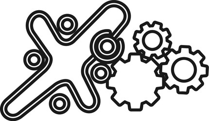 Machine gear people commitment teamwork together Vector Image