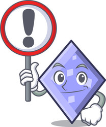 Grinning with board rhombus character cartoon Vector Image