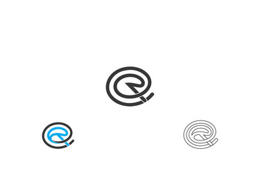 Alphabet initials logo re er r and e Royalty Free Vector