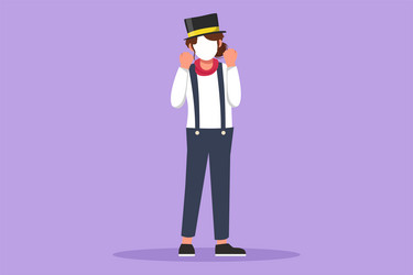 Graphic flat design drawing female mime artist Vector Image