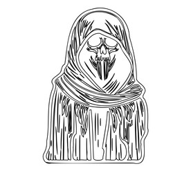 Grim reaper halloween outline sketch Royalty Free Vector