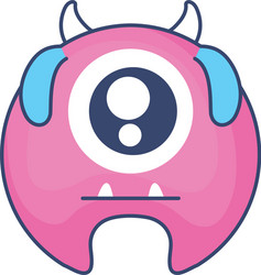 Cartoon one eyed monster Royalty Free Vector Image