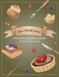 Pastry Posters Vector Images (over 8,700)