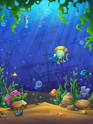 Underwater background with ocean Royalty Free Vector Image