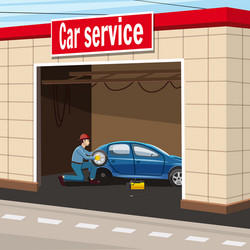 Car service tools concept cartoon style Royalty Free Vector