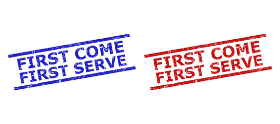 First come serve seal with scratched surface Vector Image