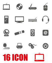 White computer icon set Royalty Free Vector Image