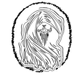 Grim reaper halloween outline sketch Royalty Free Vector