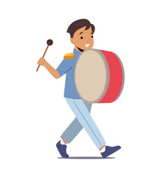 Parade celebration musician boy character walking Vector Image