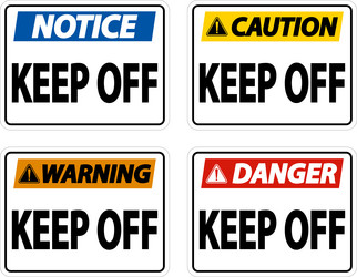 Danger keep off label sign on white background Vector Image