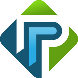 Number 1 inside letter p p1 logo design element Vector Image