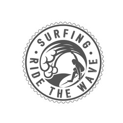 Surfing logo ride the wave surf rider Royalty Free Vector