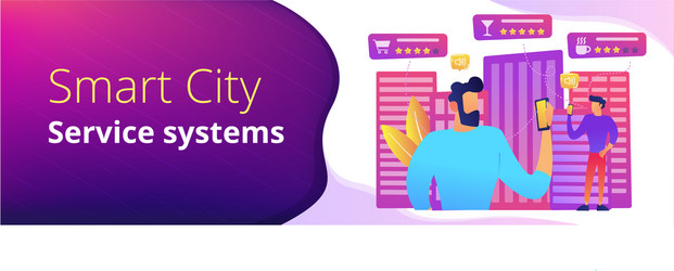 Smart city and digital guide header banner Vector Image