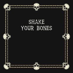 Polygon frame made of bones half human skull Vector Image