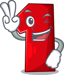 Wink number one index finger on cartoon Royalty Free Vector