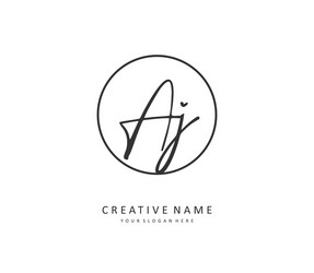 Aj initial letter handwriting and signature logo Vector Image