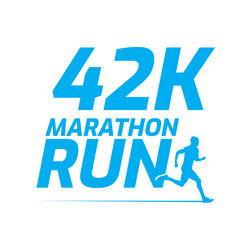 Black silhouette marathon run event logo template Vector Image