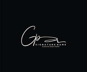 Letter gp signature logo template Royalty Free Vector Image