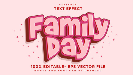 Minimal word happy family editable text effect Vector Image