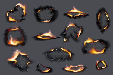 Realistic burnt paper Royalty Free Vector Image