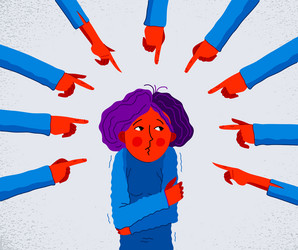 Shaming and blaming concept hands pointing finger Vector Image