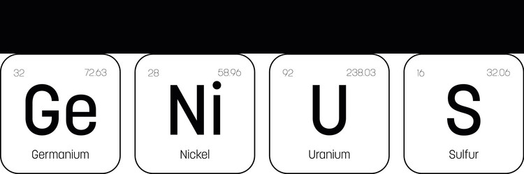 Genius chemical label style design Royalty Free Vector Image