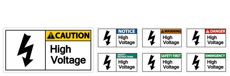 Caution high voltage sign isolate isolate Vector Image
