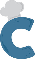 Alphabet initial chef hat with spatula restaurant Vector Image