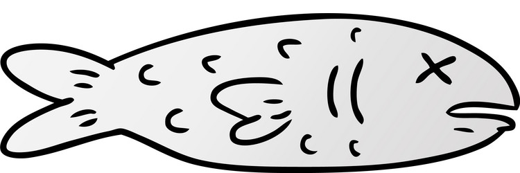 Cartoon doodle of a dead fish Royalty Free Vector Image