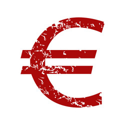 Euro coins icon digital red Royalty Free Vector Image