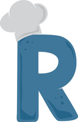 Alphabet initial chef hat with spatula restaurant Vector Image