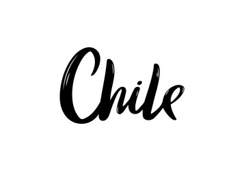 Chile - hand drawn lettering phrase sticker Vector Image