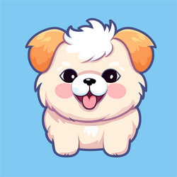 Fluffy puppy cute cartoon dog Royalty Free Vector Image