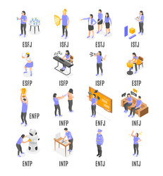 Mbti types human personalities mindset Royalty Free Vector