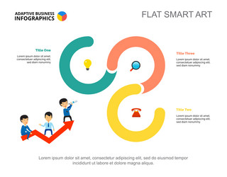 Three stages strategy slide template Royalty Free Vector