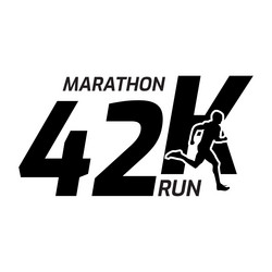 Black silhouette marathon run event logo template Vector Image