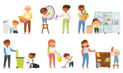 Parent Helping Child Clipart