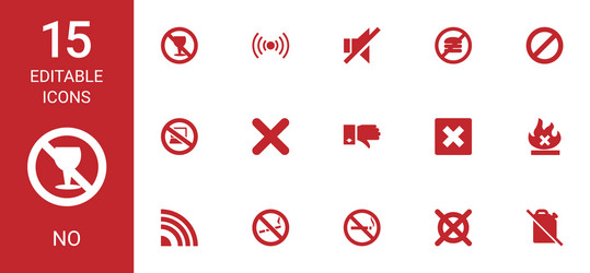 15 no icons Royalty Free Vector Image - VectorStock