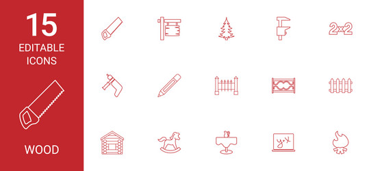 Wood icons Royalty Free Vector Image - VectorStock