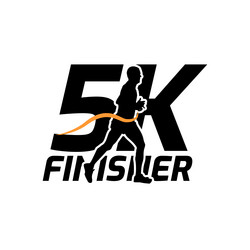 Black silhouette marathon run event finisher logo Vector Image