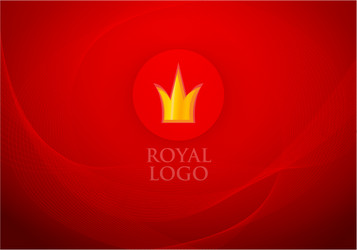 Red banner with gold crown and laurel wreath Vector Image