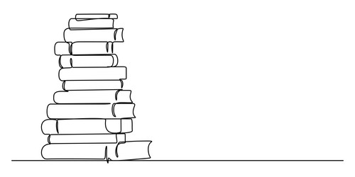 Open book continuous line drawing Royalty Free Vector Image
