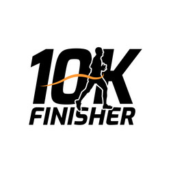 Black silhouette marathon run event finisher logo Vector Image