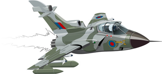 Cartoon military jet Royalty Free Vector Image