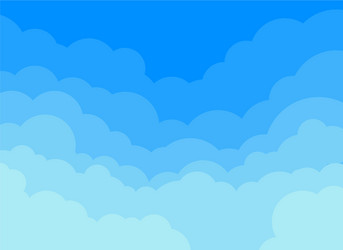 Sky clouds background blue gradient cartoon Vector Image