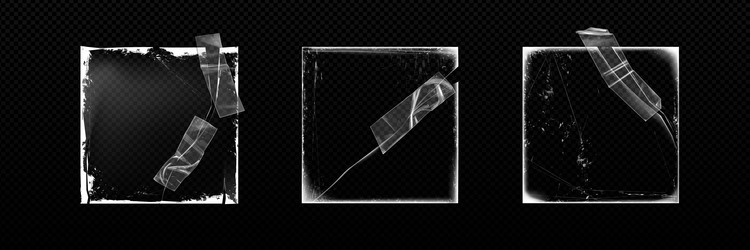 Vintage square paper torn overlay with tape edge Vector Image